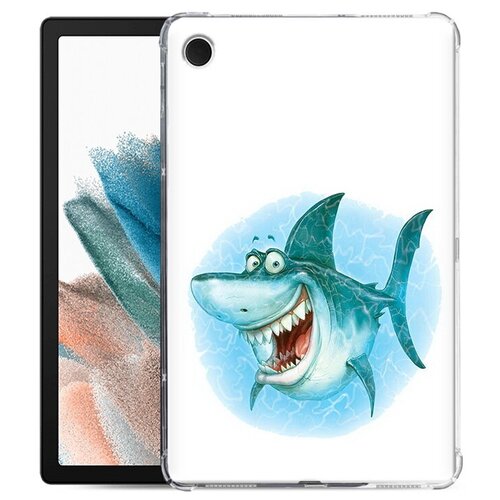 Чехол задняя-панель-накладка-бампер MyPads веселая акула для Samsung Galaxy Tab A8 10.5 2021 (SM-X200N) противоударный