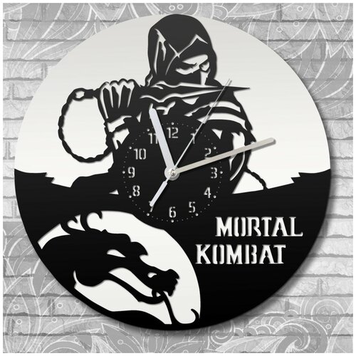 Настенные часы деревянные бесшумные игры мортал комбат mortal combat - 472