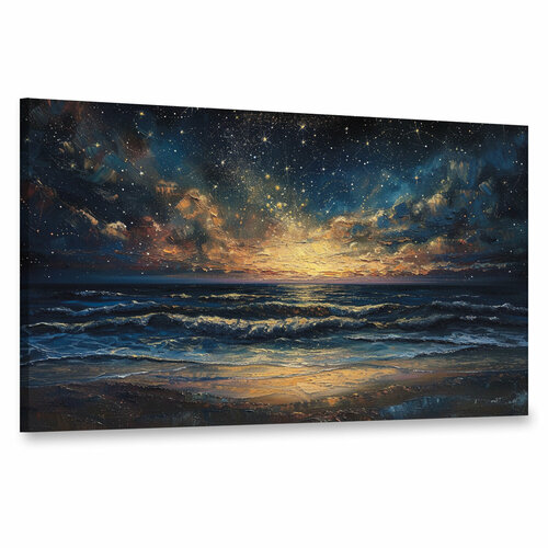 Интерьерная картина 100х60 "Звезда, пленяющая сиянием морской ночи"
