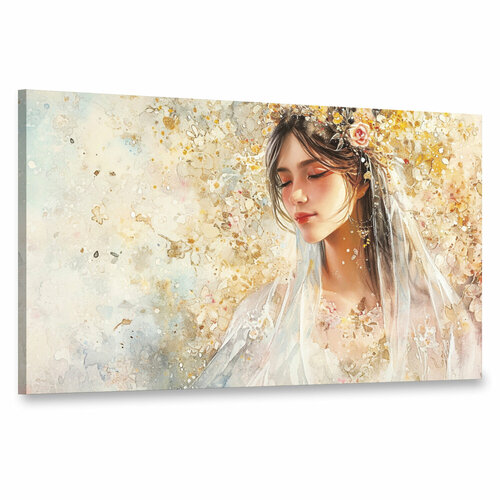 Интерьерная картина 100х60 "Невеста в золотой короне"
