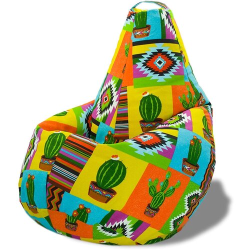Кресло-мешок PuffMebel ткань жаккард Кактус (размер XXXL)