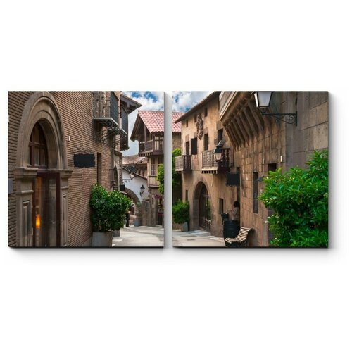 Модульная картина Старинная улочка Барселоны120x60