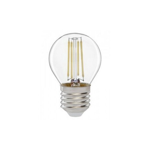 Светодиодная LED лампа General филамент шар E27 7W 4500K 4K 45x76 (нитевидная), празрачная 648100 (упаковка 18 штук)