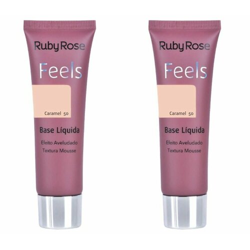 RUBY ROSE Тональная основа Feels almond Карамель, 2 шт