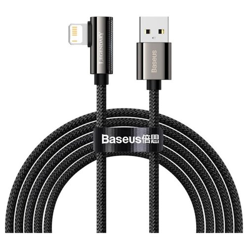 Кабель для передачи данных / быстрой зарядки /Угловой/Baseus Legend Series Elbow Fast Charging Data Cable USB to iP 2.4A 1m Black CALCS-01