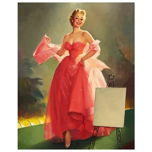 Постер на холсте Девушка в бальном платье 40см. x 50см.