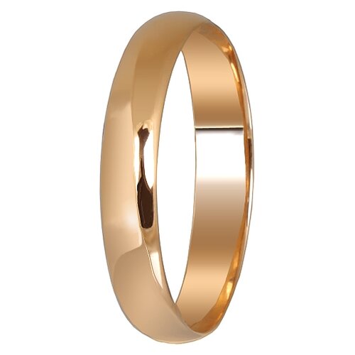 Кольцо обручальное Юверос, красное золото, 585 проба, размер 18, белый