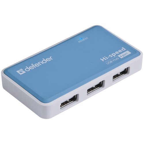 USB-концентратор Defender Quadro Power (83503), разъемов: 4, синий