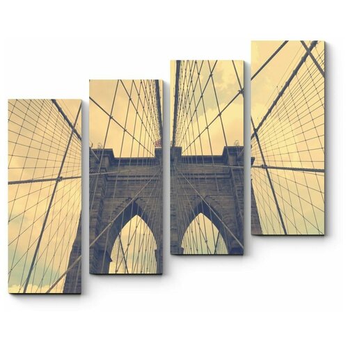 Модульная картина Винтажный Бруклинский мост170x147