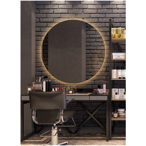 Зеркало для ванной Sun D80 круглое "парящее" с теплой LED-подсветкой
