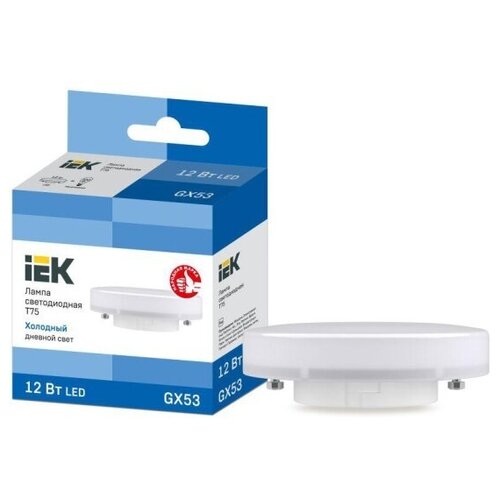 Светодиодная лампа Iek T75 таблетка 12Вт 230В 6500К GX53 LLE-T80-12-230-65-GX53