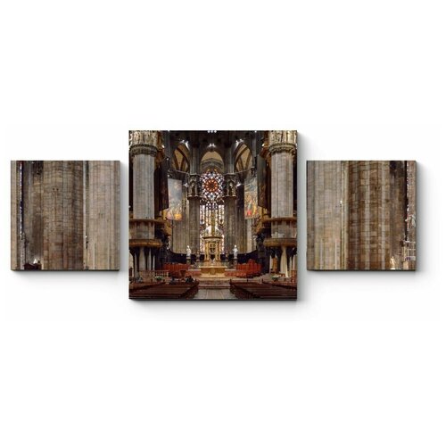 Модульная картина Внутри Миланского собора100x43