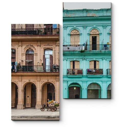 Модульная картина Красочные здания на Пасео-дель-Прадо100x125