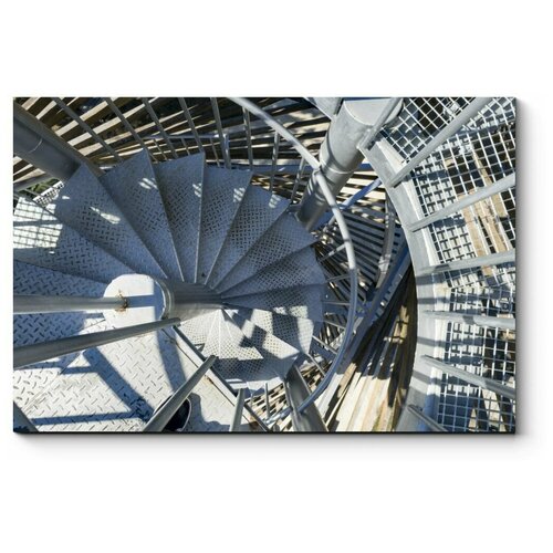 Модульная картина Металлическая винтовая лестница90x60