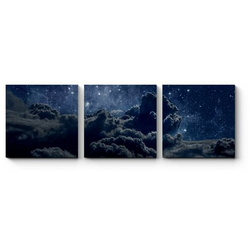 Модульная картина Звездное небо, завораживающая ночь210x70