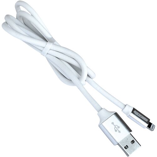 Дата-кабель USB-Lightning 1м нейлон оплетка усиленный белый