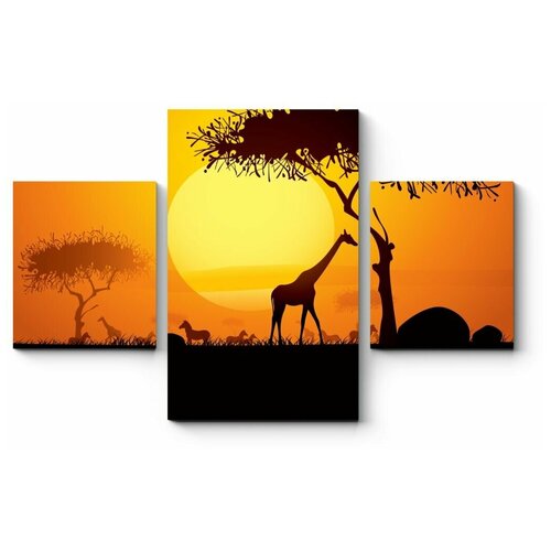 Модульная картина Великолепный африканский закат 150x98