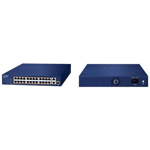 Коммутатор/ PLANET 24-Port 10/100TX 802.3at PoE + 2-Port 10/100/1000T + 1-Port shared 1000X SFP Unmanaged Gigabit Ethernet S