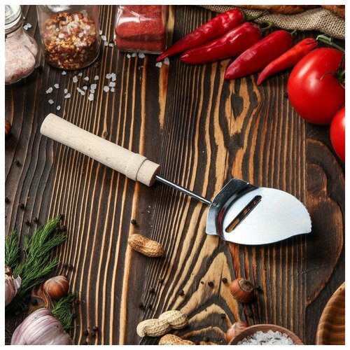 TAS-PROM Нож-лопатка для сыра, 26 см, "Классическая" с деревянной ручкой