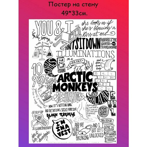 Постер, плакат на стену "рок-группа Arctic Monkeys" 49х33 см (A3+)