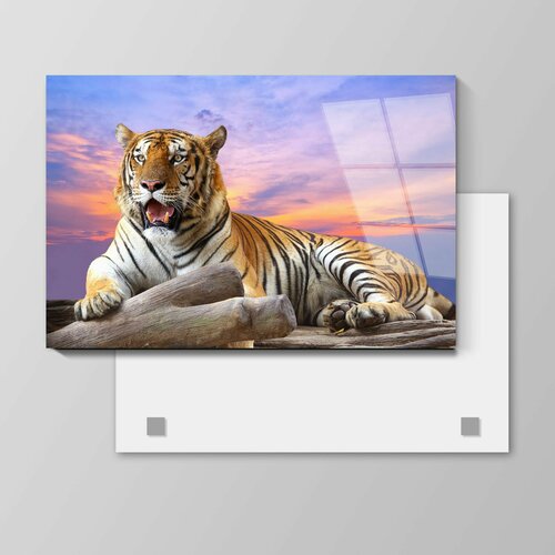 Картина на стекле - "Тигр" размер 60-40 см