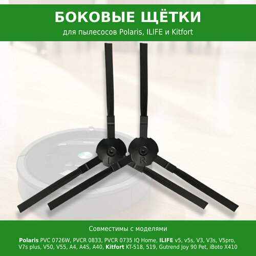 Боковые щетки 2 шт. для робот-пылесоса Polaris PVC 0726W, PVCR 0833, PVCR 0735 IQ Home