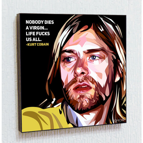 Картина постер Курт Кобейн в стиле ПОП-АРТ в рамке с креплением / Музыка / Нирвана / Nirvana / Рок / Top Poster