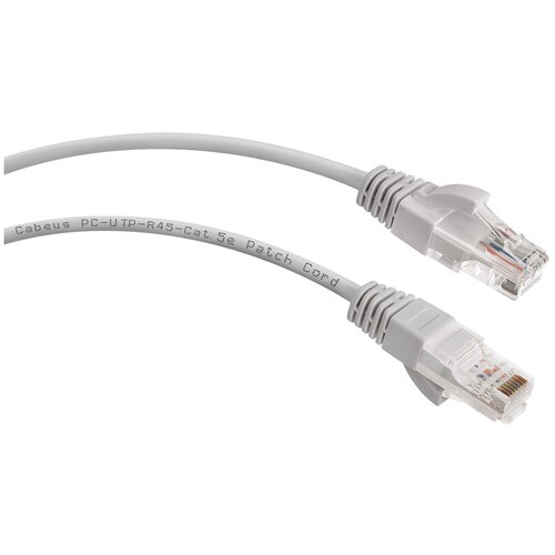 Cabeus PC-UTP-RJ45-Cat.5e-0.5m-WH Патч-корд U/UTP, категория 5е, 2xRJ45/8p8c, неэкранированный, белый, PVC, 0.5м