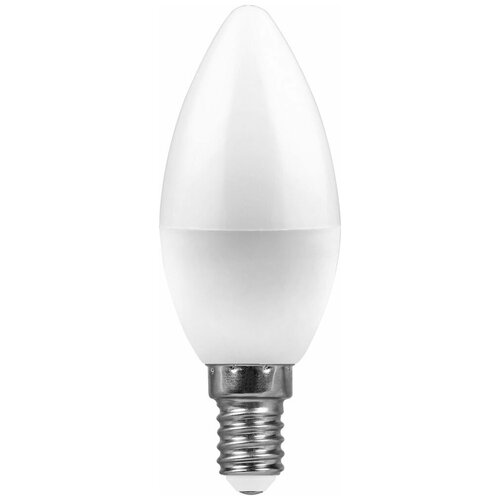 Лампа светодиодная LED 7вт E14 белый матовая свеча | код. 25476 | FERON (3шт. в упак.)