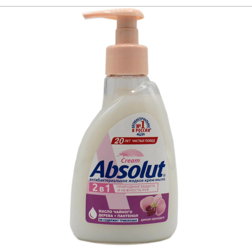 Абсолют / Absolut Cream - Крем-мыло жидкое антибактериальное чайное дерево и пантенол Орхидея 250 мл