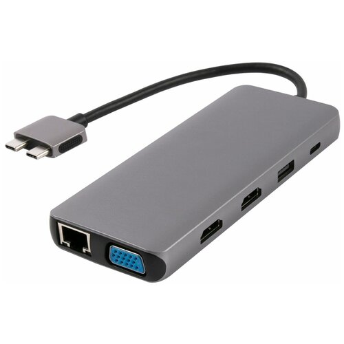 Разветвитель USB Barn&Hollis Type-C 12 in 1 с проводом для MacBook Grey