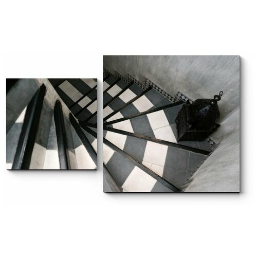 Модульная картина Черно-белая лестница100x60