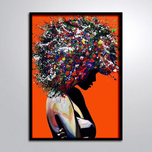 Постер в раме/Постер для интерьера/Абстракция Современное искусство Оранжевый Букет