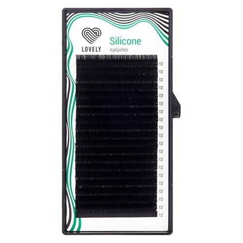 Ресницы для наращивания чёрные Lovely серия "Silicone" - 20 линий - MIX (С+ 0.07 7-12мм)