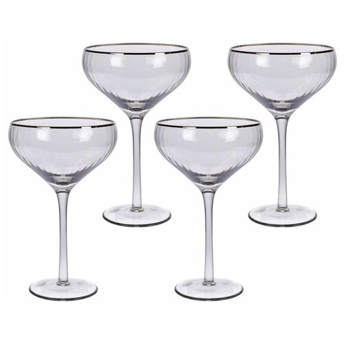 Набор бокалов для мартини элеганца, стекло, дымчатый, 260 мл, 4 шт, Koopman International DP2011710
