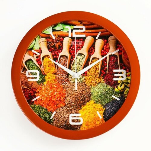 Часы настенные, серия: Кухня, "Восточные пряности", плавный ход, d=28 см