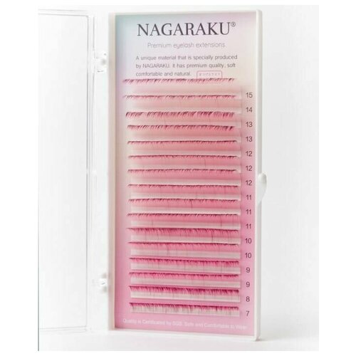 Nagaraku Ресницы омбре розовые, микс D 0.07 7-12 mm 16 линий