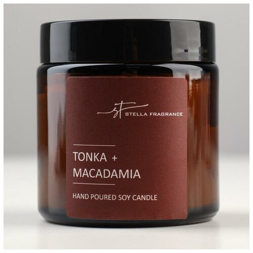 --- Свеча ароматическая в банке "TONKA MACADAMIA", соевый воск, 90 г, тонка и макадамия