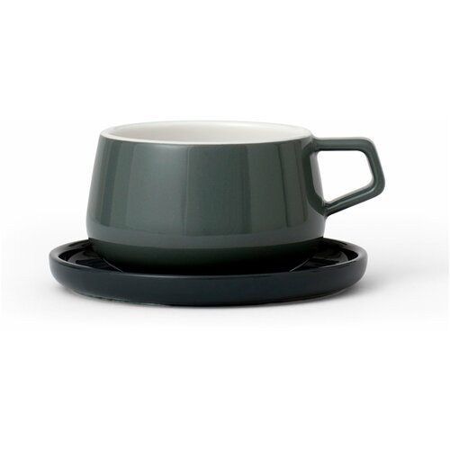 Чашка чайная с блюдцем "Viva scandinavia" "Ella", 0,3л, темно-зеленый, V79747