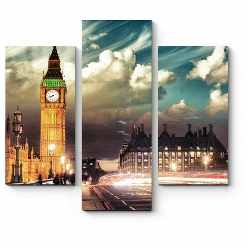 Модульная картина Яркие краски Лондона на закате 110x99