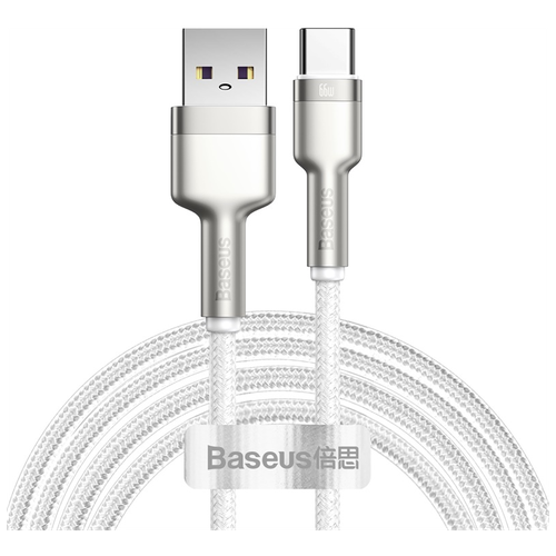 Кабель Baseus Cafule Series Metal USB - Type-C (CAKF), 1 м, белый