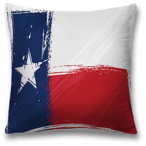 Наволочка декоративная на молнии, чехол на подушку JoyArty "Флаг Техаса" 45х45 см