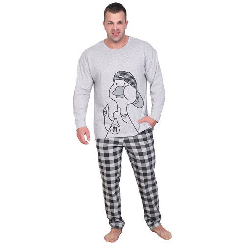 Пижама Оптима Трикотаж, размер 54, серый