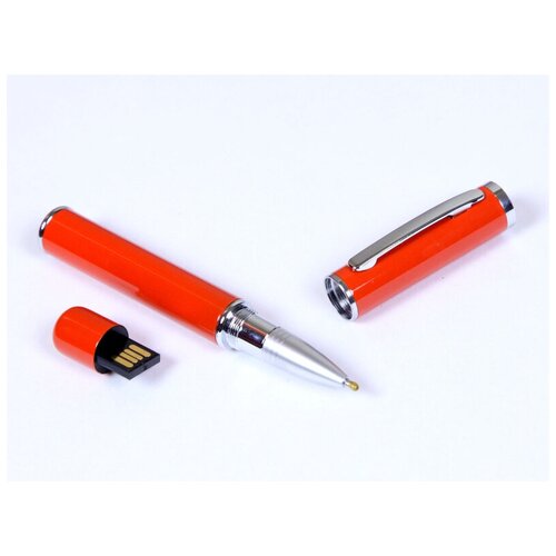 Флешка в виде металлической ручки с мини чипом (8 Гб / GB USB 2.0 Оранжевый/Orange 366 VF- 366 ручка)
