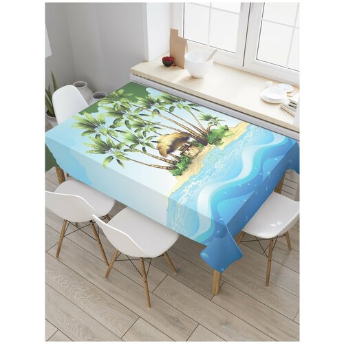Скатерть прямоугольная JoyArty на кухонный стол "остров с навесом" из оксфорда, 120x145 см