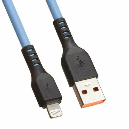 USB кабель LP для Apple Lightning 8-pin "Extra" TPE голубой (коробка)