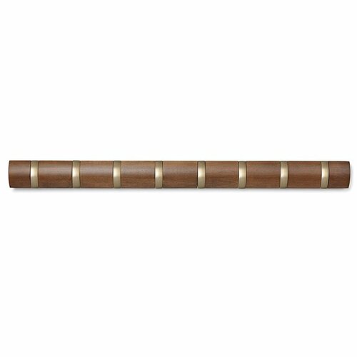 Вешалка настенная Flip, 8 крючков, цвет коричневый, дерево + металл, Umbra, Канада,318858-1227