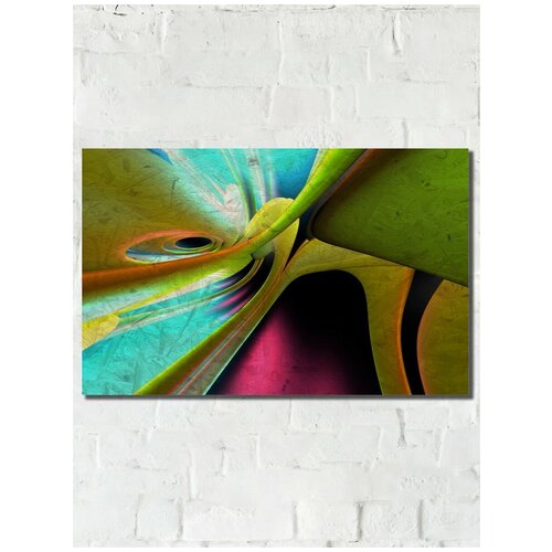 Картина интерьерная на рельефной доске Абстракция (цветной) - 754