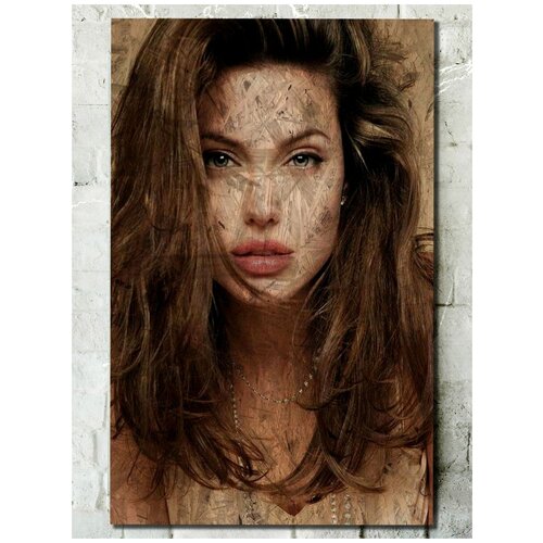 Картина интерьерная на рельефной доске ОСП Анджелина Джоли - 6241 В