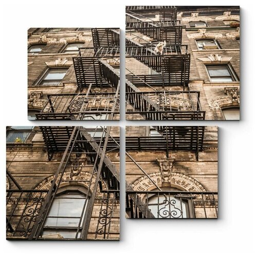 Модульная картина Пожарная лестница в Нью-Йорке60x60
